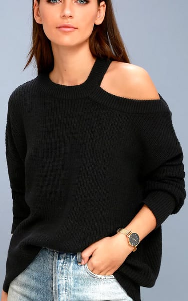 Sleigh Ride Black Cutout Sweater - BestFashionHQ.com