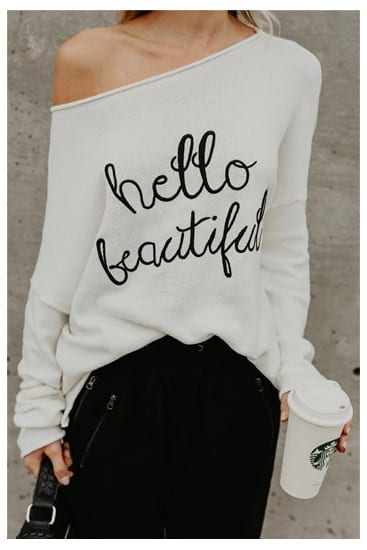 Hello Beautiful Sweater - BestFashionHQ.com
